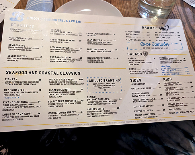 The menu reads like a love letter to the sea &ndash; each item promising a delicious maritime adventure.