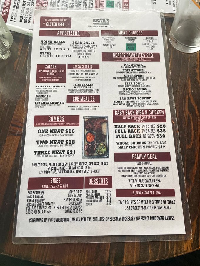 The menu board reads like poetry to carnivores—a beautiful array of smoked meats and comfort food combinations.