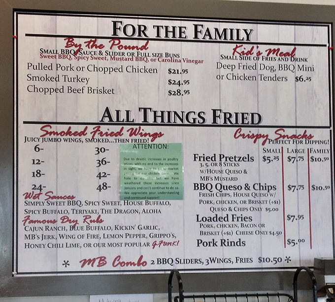 The menu board reads like a love letter to carnivores &ndash; "All Things Fried" might be the most beautiful phrase in the English language.