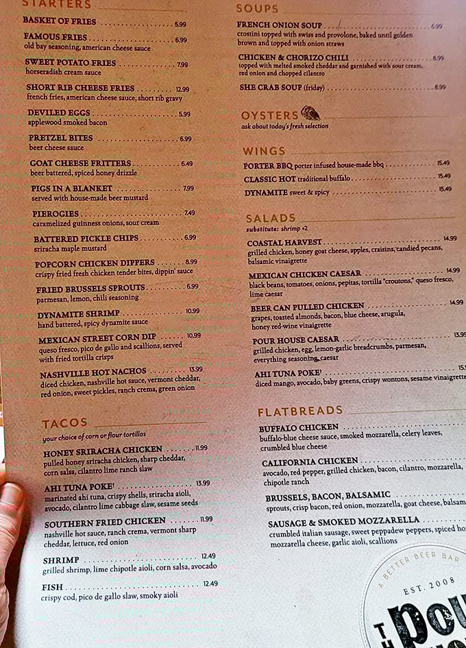 A menu that reads like a love letter to comfort food, with enough options to make indecisive diners develop a mild panic attack.