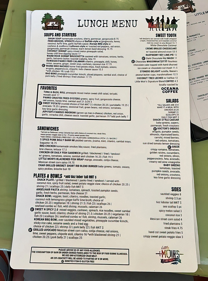 This isn't just a menu&mdash;it's a treasure map. X marks the spot where "Favorites" meet "Sweet Tooth" in a culinary adventure worth taking.