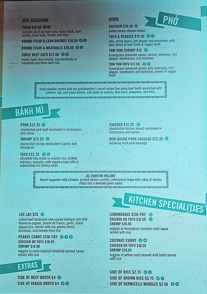 The menu reads like a love letter to Vietnamese cuisine, with each dish promising a perfect balance of sweet, salty, sour, and spicy.