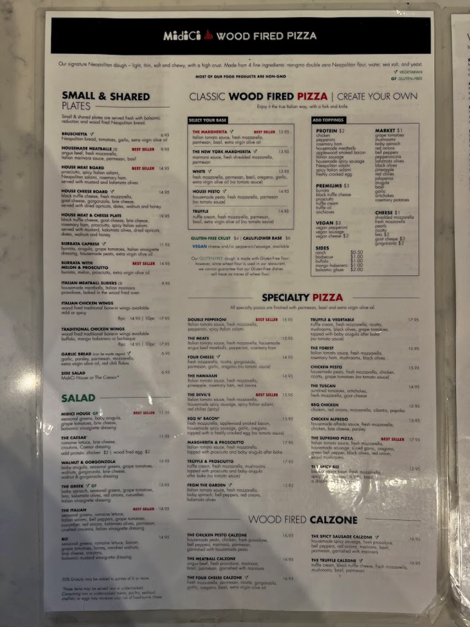 The menu reads like a love letter to Italian tradition, with enough options to satisfy both purists and those who think rules are made to be deliciously broken.
