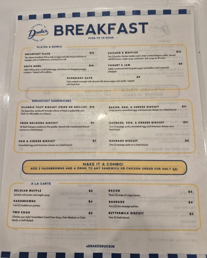 Breakfast until 10? Set your alarms, folks. That chicken and waffle combo isn't going to eat itself, and trust me, you don't want to miss it.