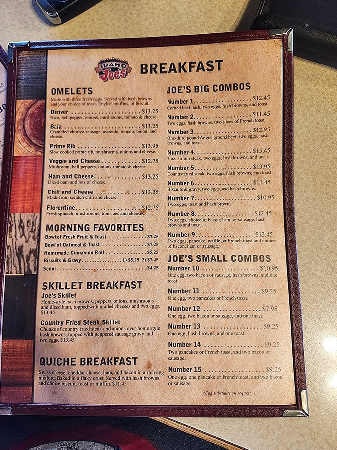 This breakfast menu isn't just a list of food &ndash; it's a manifesto declaring war on hunger with weapons of mass satisfaction.