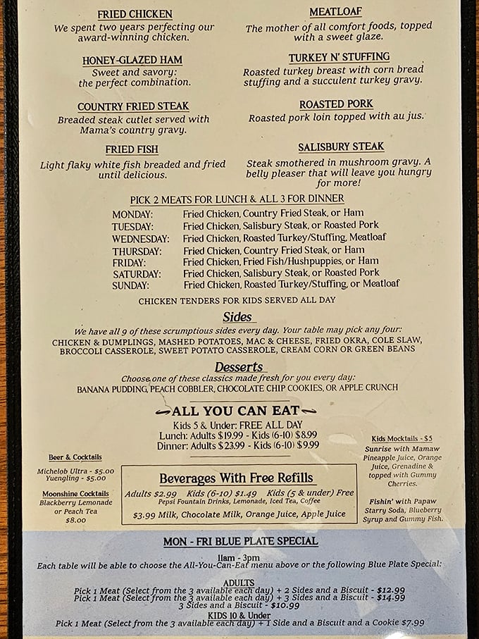 This isn't just a menu&mdash;it's a roadmap to happiness. The rotating daily specials ensure locals never get bored and tourists always get lucky.