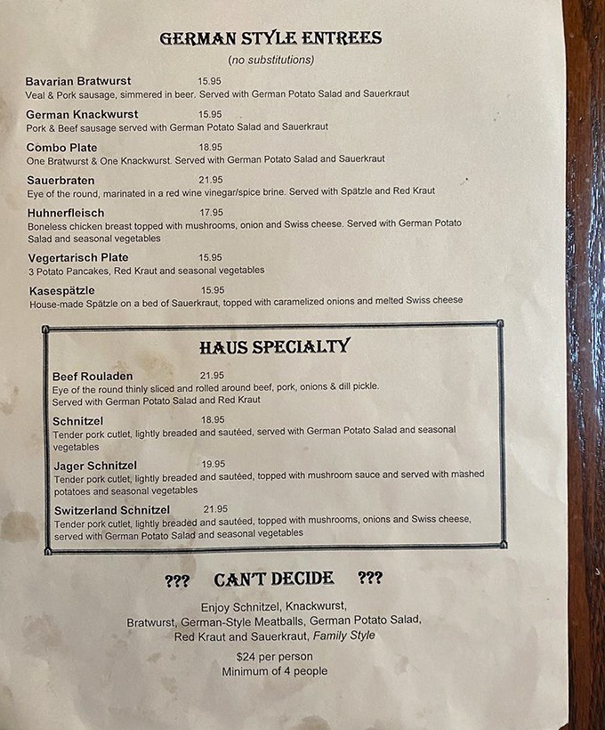 The menu reads like a delicious German language lesson. Don't worry about pronunciation &ndash; your taste buds will understand perfectly.