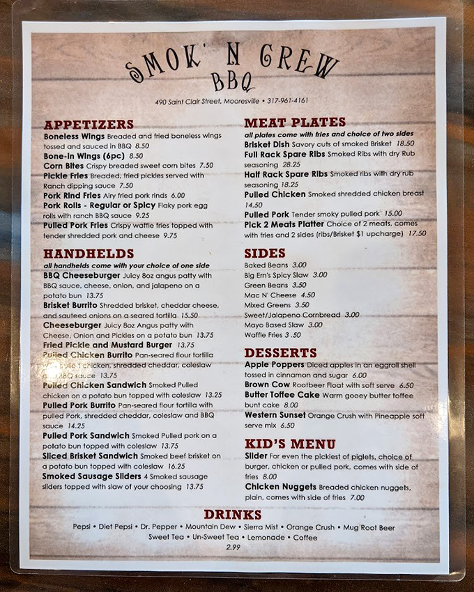 A menu that doesn't need fancy fonts or flowery descriptions&mdash;just honest barbecue that speaks for itself. The hardest part? Choosing just one thing.