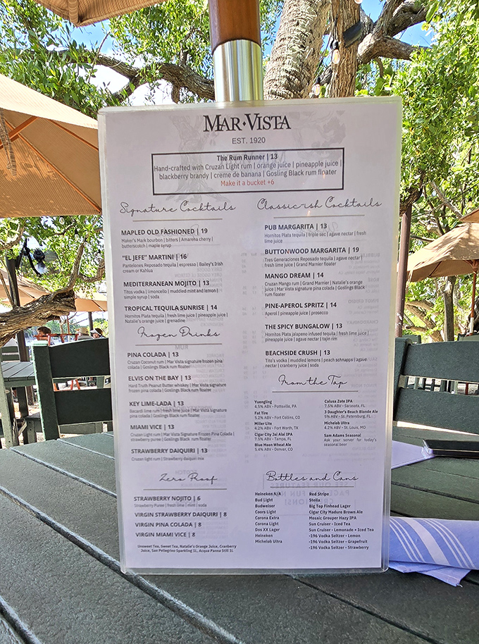 The cocktail menu reads like a love letter to Florida's tropical bounty &ndash; decision paralysis has never been so delicious.