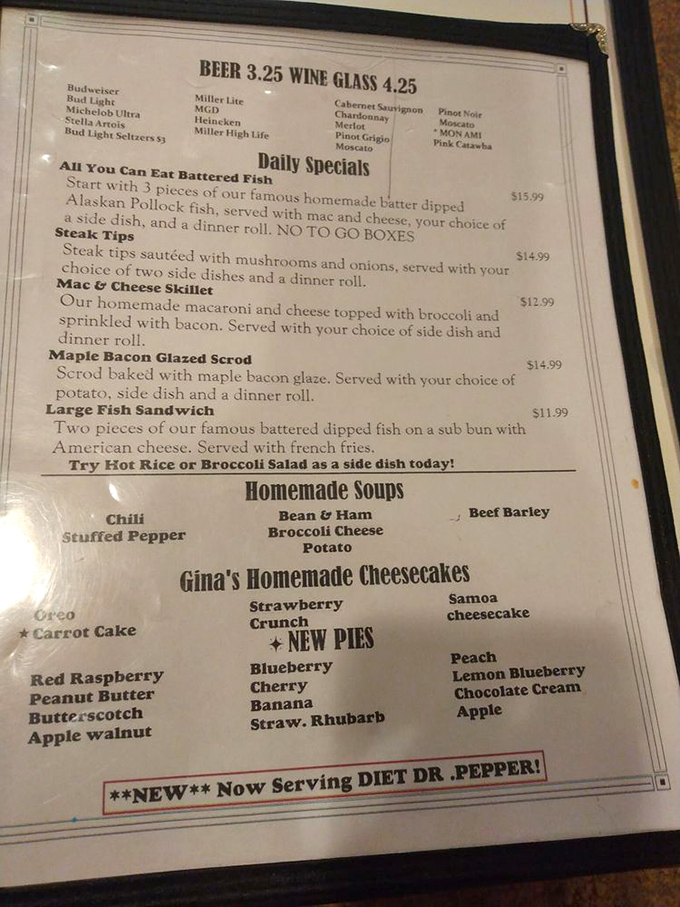 When the menu proudly declares "Gina's Homemade Cheesecakes," you know someone's putting their reputation on the line.