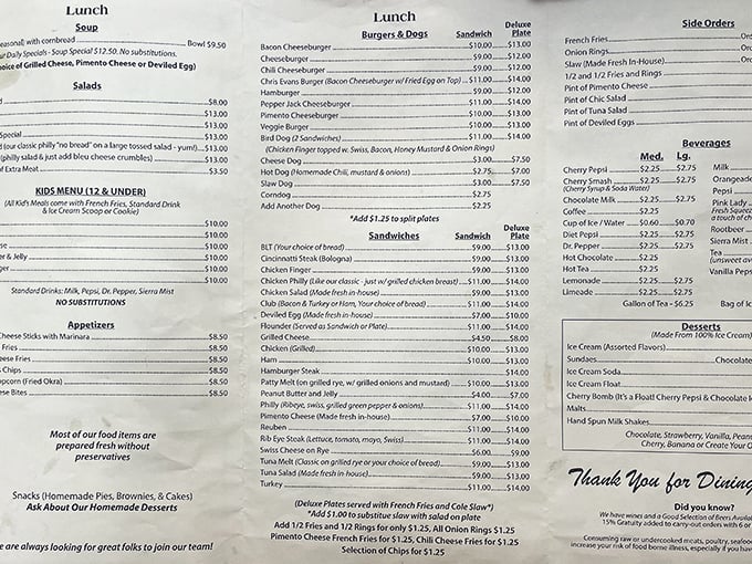 This menu isn't having an identity crisis&mdash;it knows exactly what it is. No foam, no deconstruction, just straightforward comfort that speaks fluent Southern.