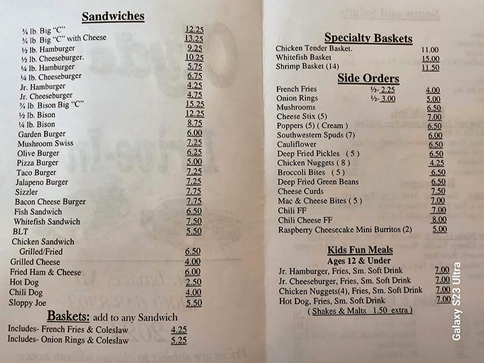 This isn't just a menu&mdash;it's a roadmap to happiness. Notice how the Big "C" sits proudly at the top, like the monarch it is.