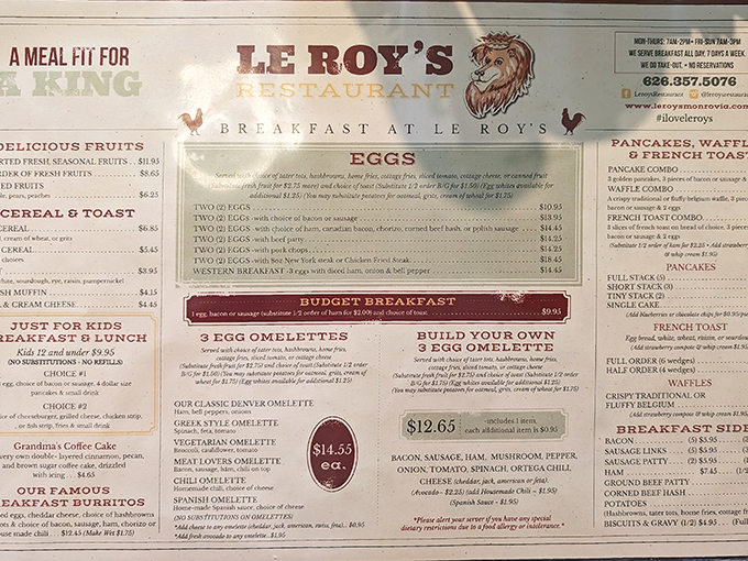 This menu isn't just a list of food &ndash; it's a roadmap to happiness with more egg options than there are streaming services to choose from.