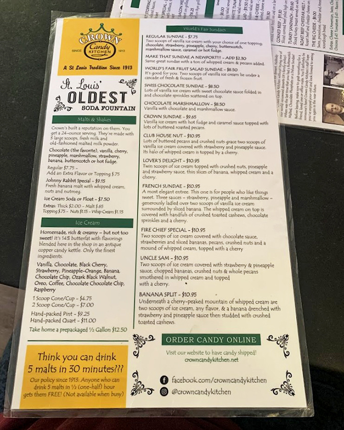 This isn't just a menu&mdash;it's a roadmap to happiness. The legendary "5 malt challenge" has humbled many brave souls since 1913.