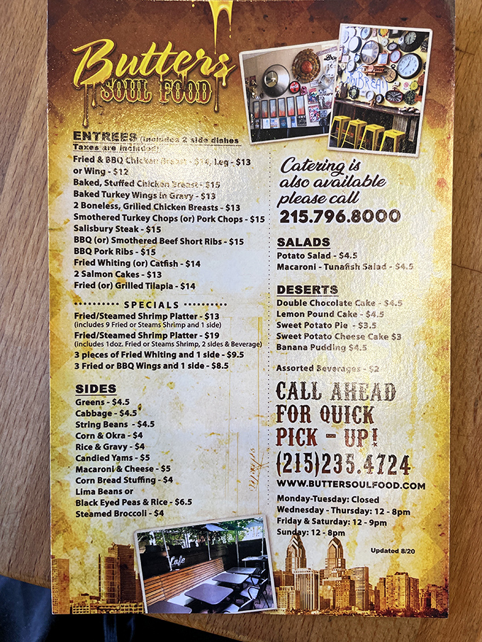 This menu isn't just a list—it's a roadmap to happiness. From fried chicken to candied yams, each option promises a journey worth taking.