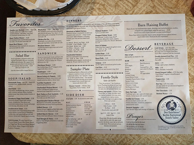 This menu isn't just a list of options&mdash;it's a roadmap to comfort food nirvana, with "Family-Style" being code for "prepare to unbutton your pants."
