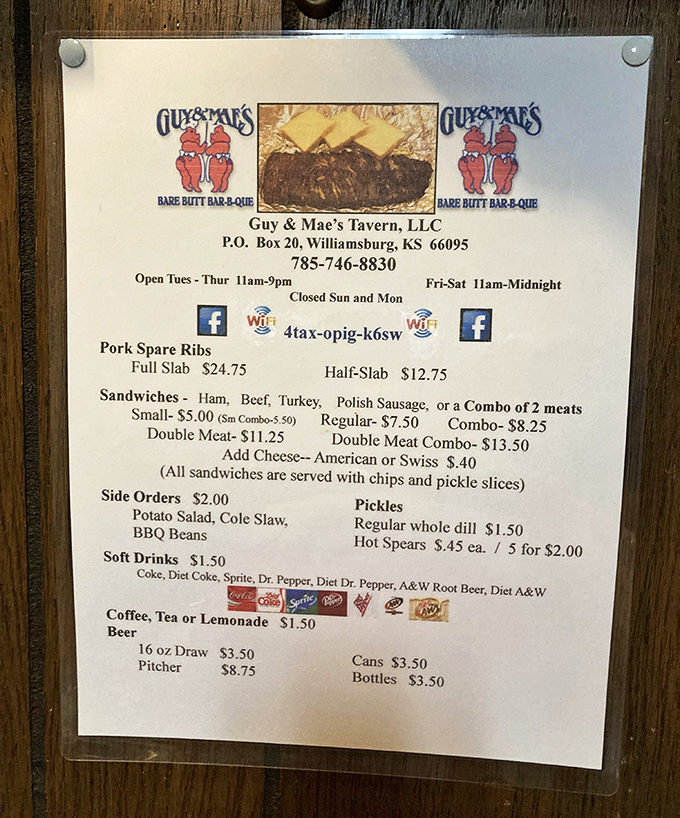 A menu so straightforward it's practically zen. No fancy descriptions needed when the food speaks this eloquently for itself.