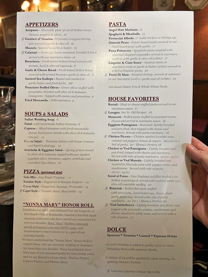 This menu isn't just a list of dishes &ndash; it's a family album of Italian-American classics that have comforted generations of Clevelanders through good times and bad.