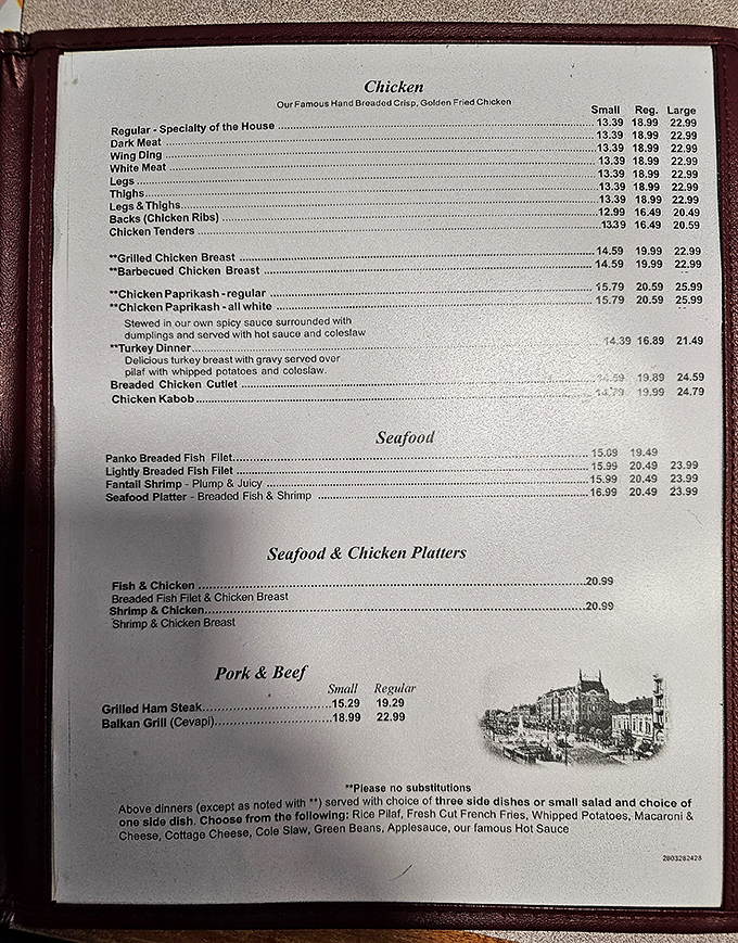 This menu isn't following trends; it's creating legacies. The chicken section alone is enough to make a foodie weep with joy.