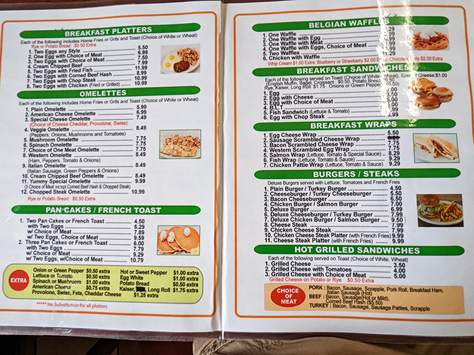 This menu isn't just a list of options&mdash;it's a roadmap to happiness, with those legendary home fries as your trusty compass.