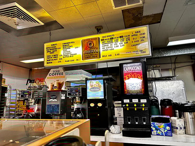 The menu board &ndash; a roadmap to happiness with prices that won't make your wallet weep. Life's important decisions happen right here.