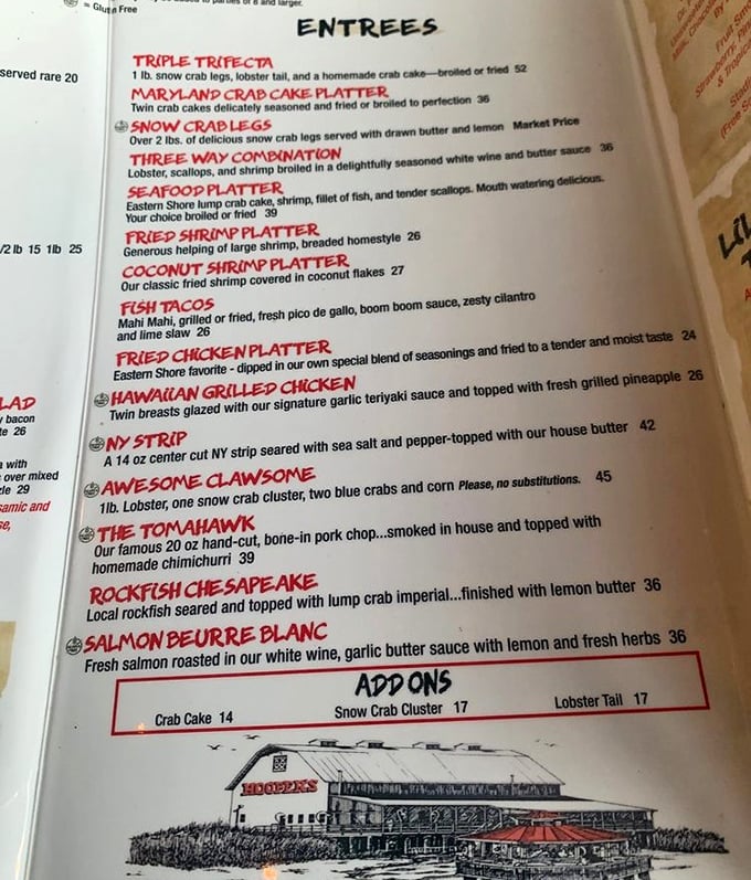 The menu reads like a love letter to the Chesapeake Bay. That "Awesome Clawsome" isn't just clever naming&mdash;it's truth in advertising.