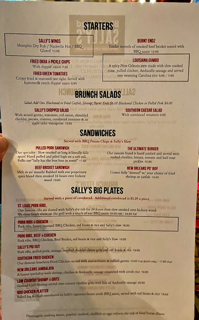 This isn't just a menu – it's a roadmap to Southern flavor paradise. Decisions, decisions... all of them deliciously difficult.