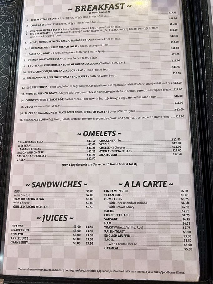 This menu isn't just a list of food&mdash;it's a roadmap to happiness with eggs as your tour guide.