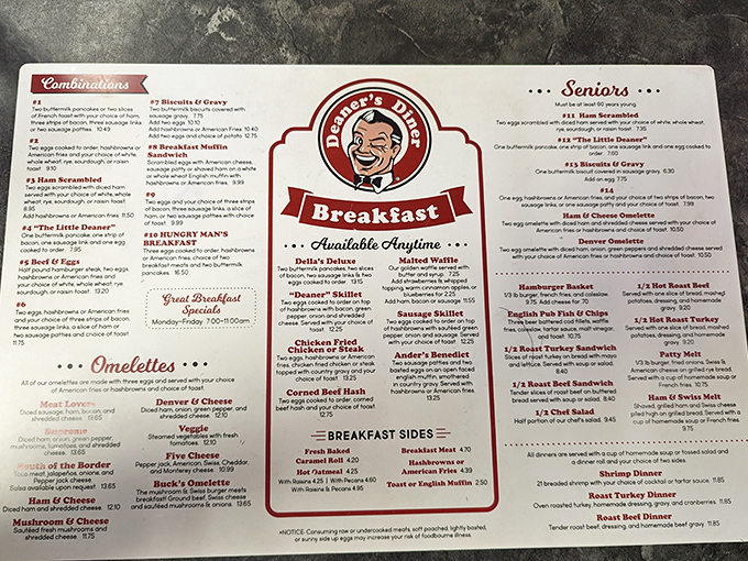 A menu that doesn't need fancy fonts or pretentious descriptions—just honest breakfast offerings that have stood the test of time and satisfied countless hungry patrons.