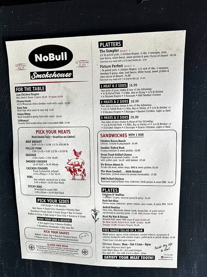A menu that reads like poetry to carnivores. Decision paralysis has never been so delicious or so welcomed.