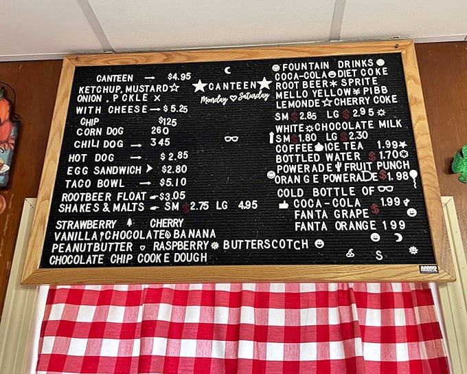 This chalkboard menu proves you don't need fancy fonts or flowery descriptions when your food speaks volumes all by itself.