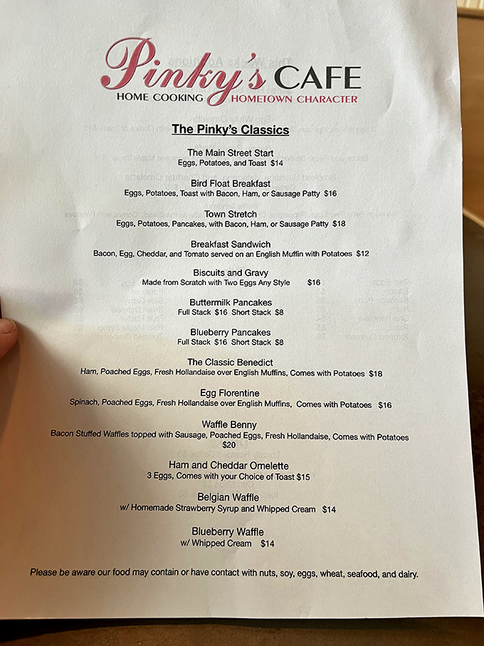 The menu reads like a love letter to breakfast classics. No molecular gastronomy here, just honest food that makes you want to high-five the chef.
