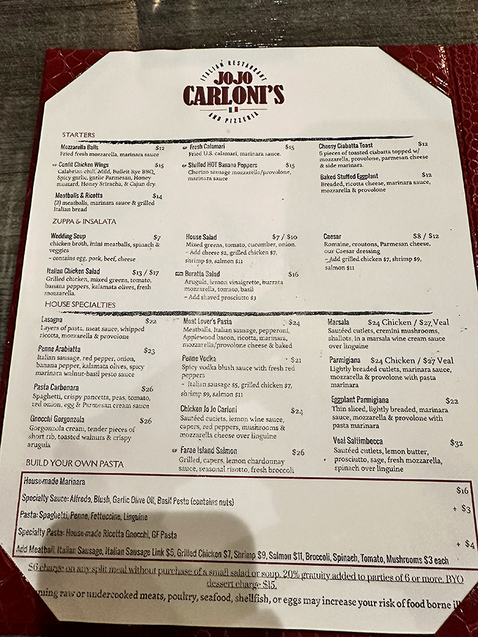 The menu reads like a love letter to Italian cuisine&mdash;each dish promising a different kind of delicious commitment.