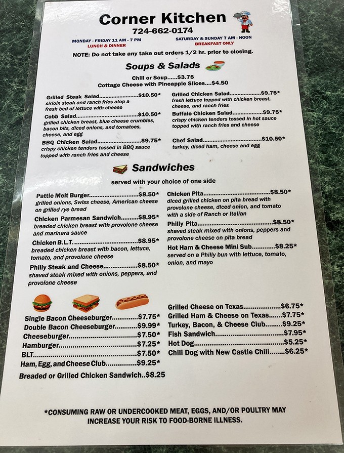 This menu isn't trying to impress food critics with fancy terminology – it's promising honest American classics executed with the confidence that comes from decades of practice.