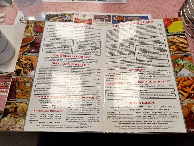 This menu isn't just a list of food&mdash;it's a roadmap to happiness. The "Breakfast Mess" isn't a warning; it's a promise of delicious chaos.