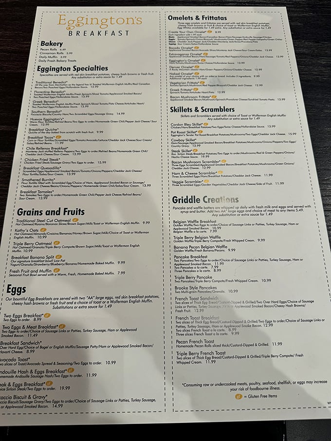 This isn't just a menu&mdash;it's a roadmap to breakfast nirvana. The hardest journey is deciding which delicious path to take.