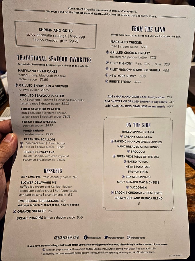 A menu that reads like a love letter to the ocean. Notice how they don't apologize for bringing seafood to the mountains&mdash;they celebrate it.
