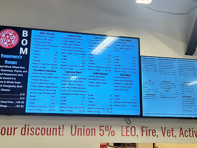 The menu board at Danny's is like a roadmap to happiness. Choose your own adventure, but there are no wrong turns here.