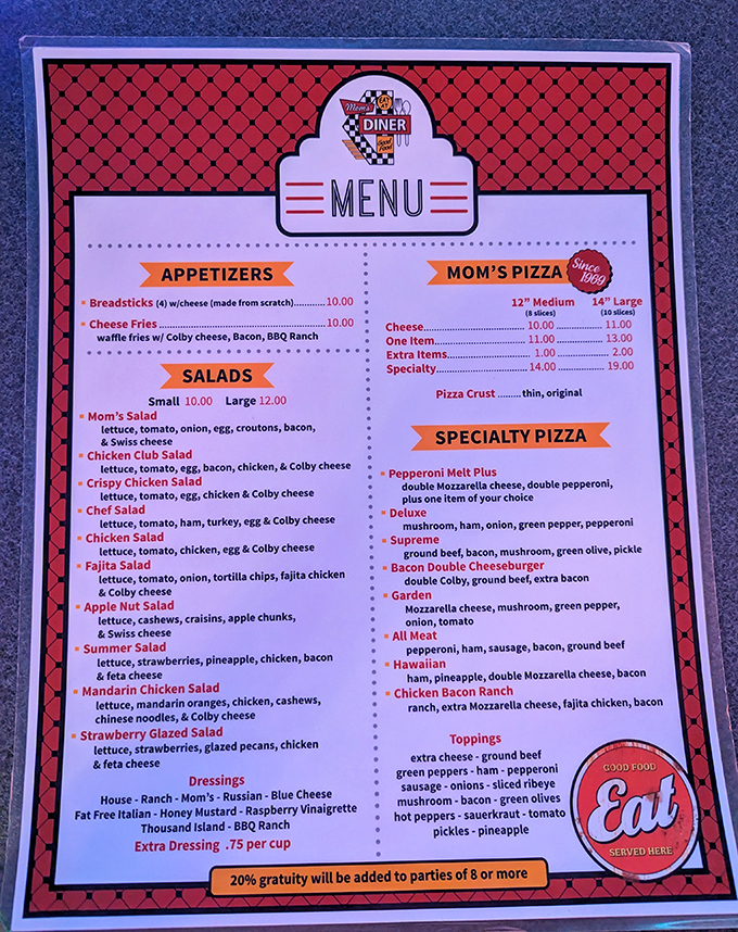 The menu reads like a love letter to American comfort food classics &ndash; from hearty salads to specialty pizzas, all promising the kind of satisfaction that chain restaurants can only dream about.