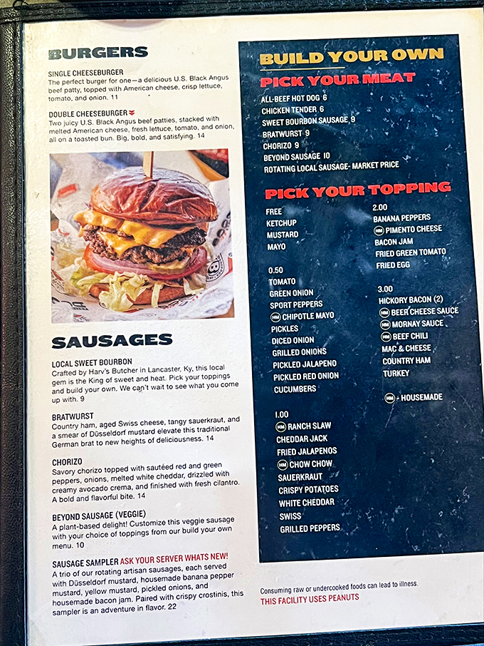 This menu isn't just a list&mdash;it's a roadmap to happiness. The "Build Your Own" section is basically an invitation to become the architect of your own delicious destiny.