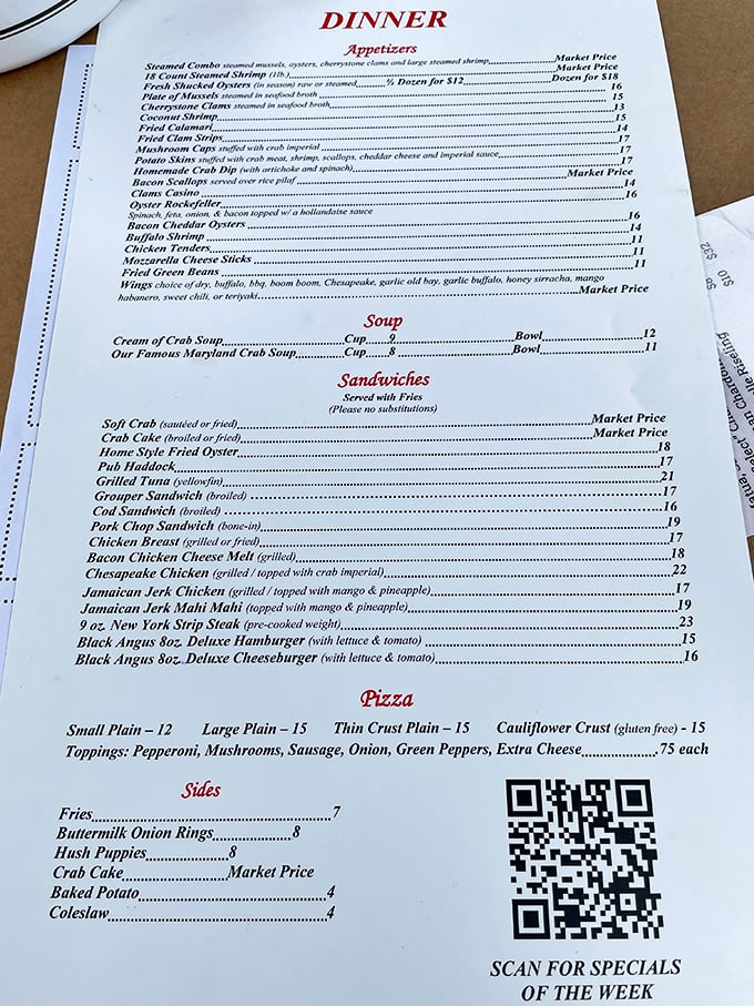 A menu that reads like a love letter to the Chesapeake Bay. The real challenge isn't finding something delicious&mdash;it's narrowing down your choices.