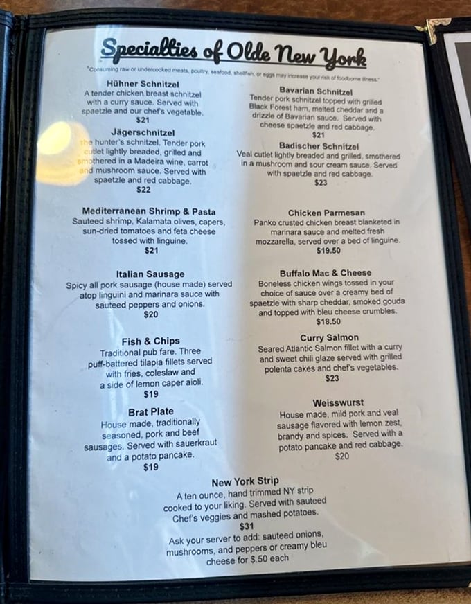 A menu that reads like a European tour with an American layover. Each description promises a journey worth taking, no passport required.