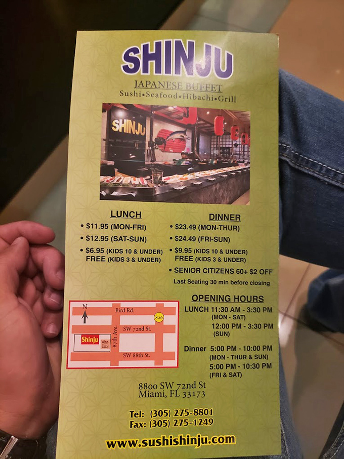 The menu reveals the master plan for your eating expedition. Like a treasure map where X marks the spot for sushi, hibachi, and everything in between.