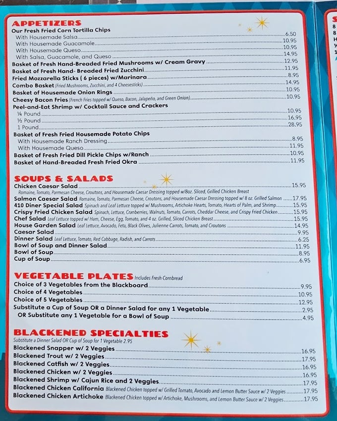 When a menu offers both blackened specialties and hand-breaded everything, you know someone's taking their comfort food seriously.