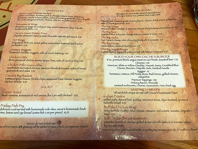 A well-worn menu is the mark of a beloved establishment. Each grease stain represents another satisfied customer's journey through burger paradise.