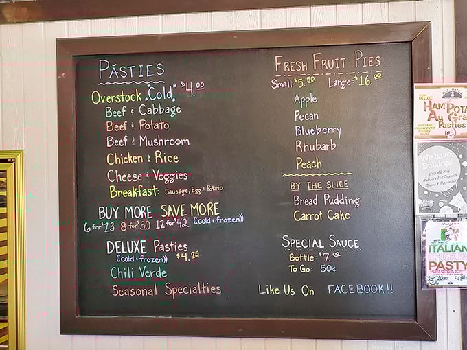 This chalkboard menu isn't just a list of options&mdash;it's a roadmap to happiness. The "Buy More, Save More" section speaks directly to my soul.