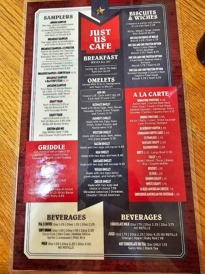 The menu reads like a love letter to Southern cuisine &ndash; no fancy fonts or pretentious descriptions, just honest food that speaks for itself.