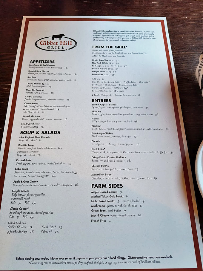 The menu tells the story: locally-sourced ingredients transformed into culinary masterpieces, with that famous filet mignon waiting to be discovered.