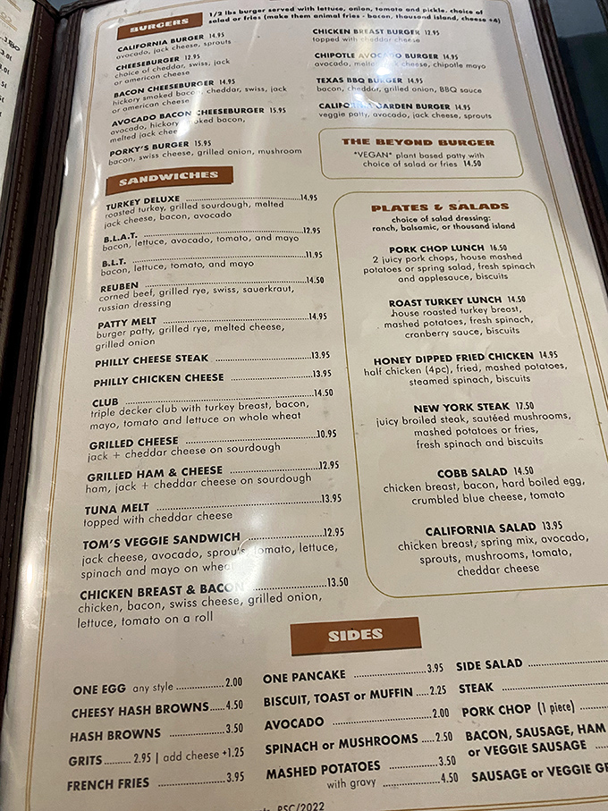 A menu that doesn't need fancy fonts or pretentious descriptions – just honest food that makes decision-making the hardest part of your morning.