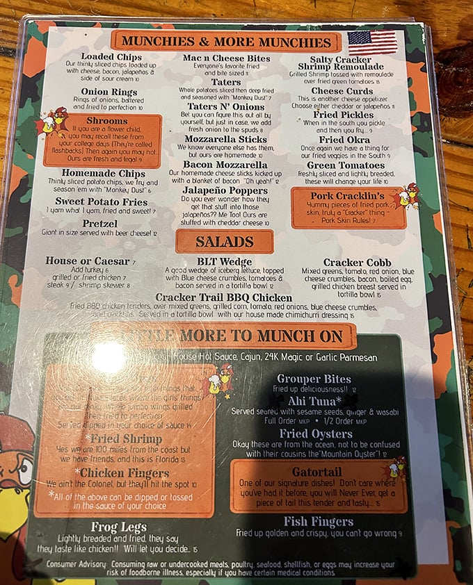 This isn't just a menu&mdash;it's a roadmap to happiness. "Munchies & More Munchies" might be the most honest food category ever created.